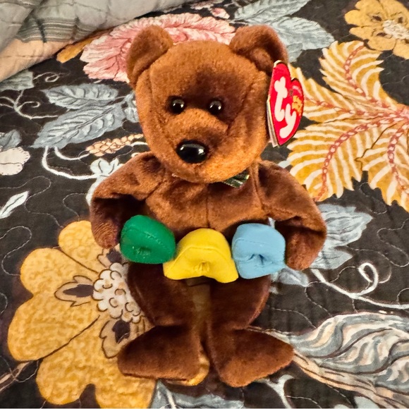 Ty | Toys | Ty Brown Bear Plush Toy With Colorful Bow Ties Dad | Poshmark